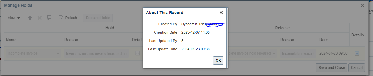 Incomplete Invoice Hold Released By System — Cloud Customer Connect