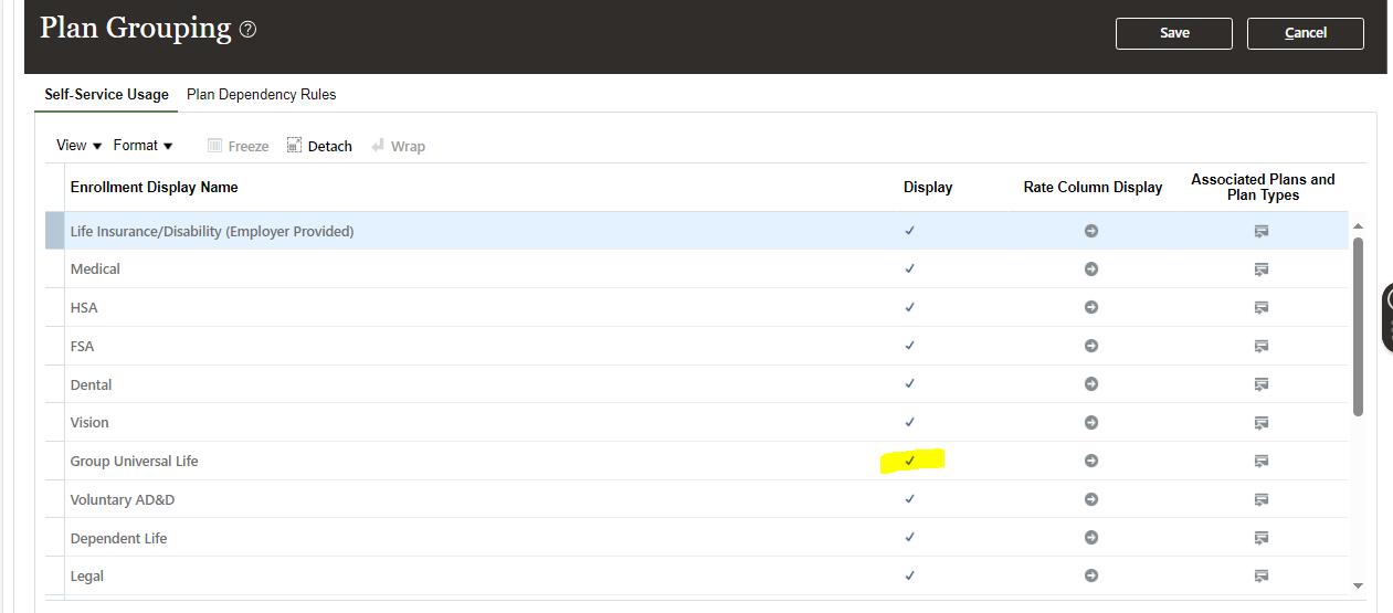 Configuring Plan Type Grouping display is check marked but does not display while enrollment ...
