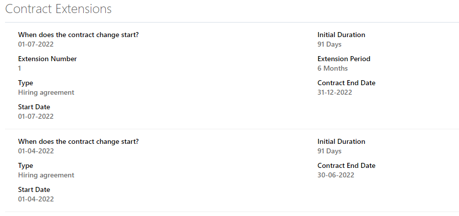 How to fetch the contract end date of a future contract extension using ...