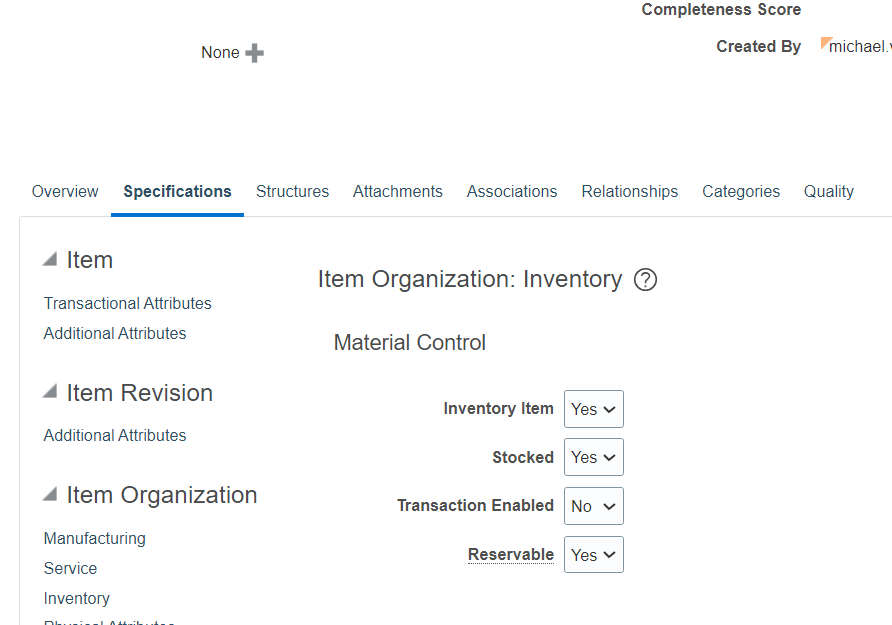 Why Is 'Transactions Enabled' Flag Grayed-Out/Disabled on Manage Item ...