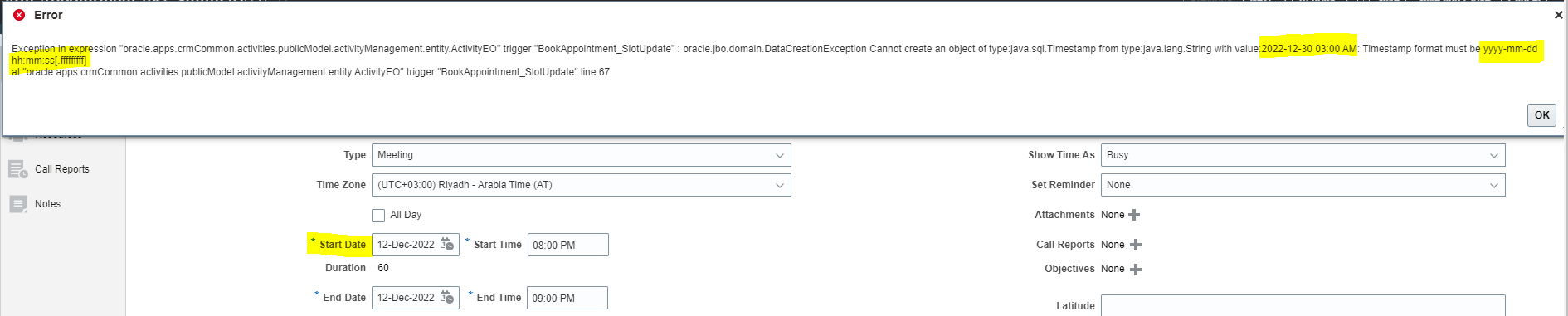 How to set the custom date value to Activity Start Date field — Cloud ...