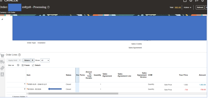 We are converting Open Sales Orders from legacy systems to Oracle. COGS ...