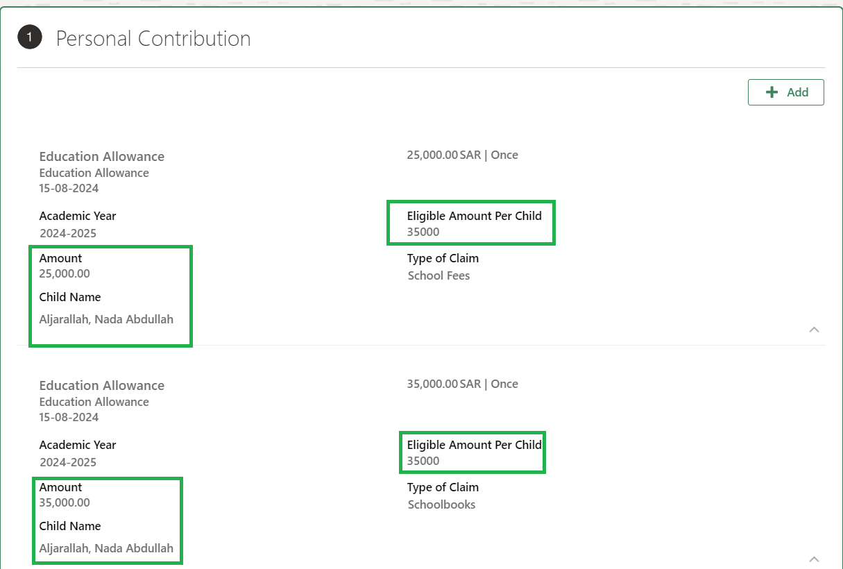 Personal Contribution Request Control 1 ICP per request — Cloud Customer Connect