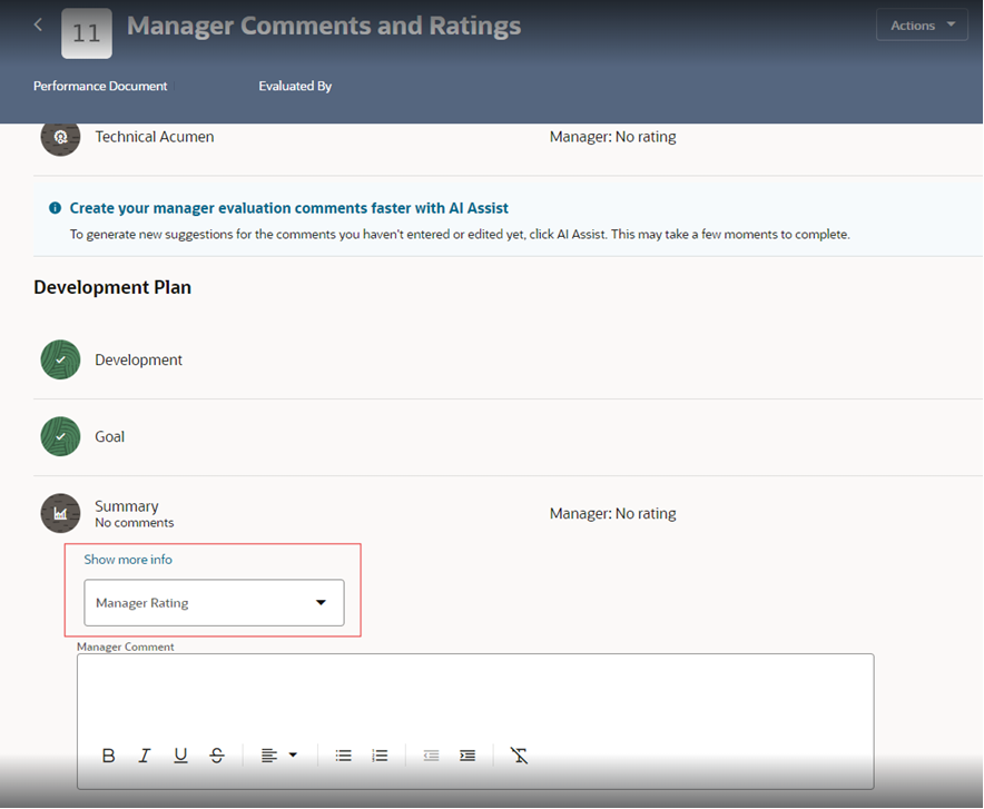 Redwood: TM Personalization in Visual Builder - Hide Manager rating for ...