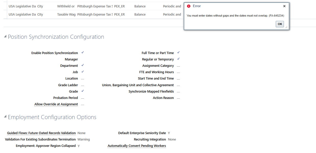 Error While Enabling Position Synchronization — Cloud Customer Connect