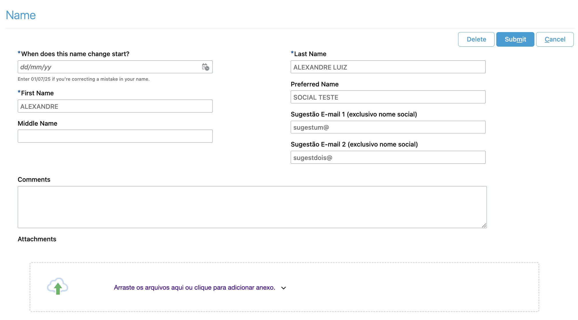 Personal Details Name: enabled two new fields on the "Personal Details ...
