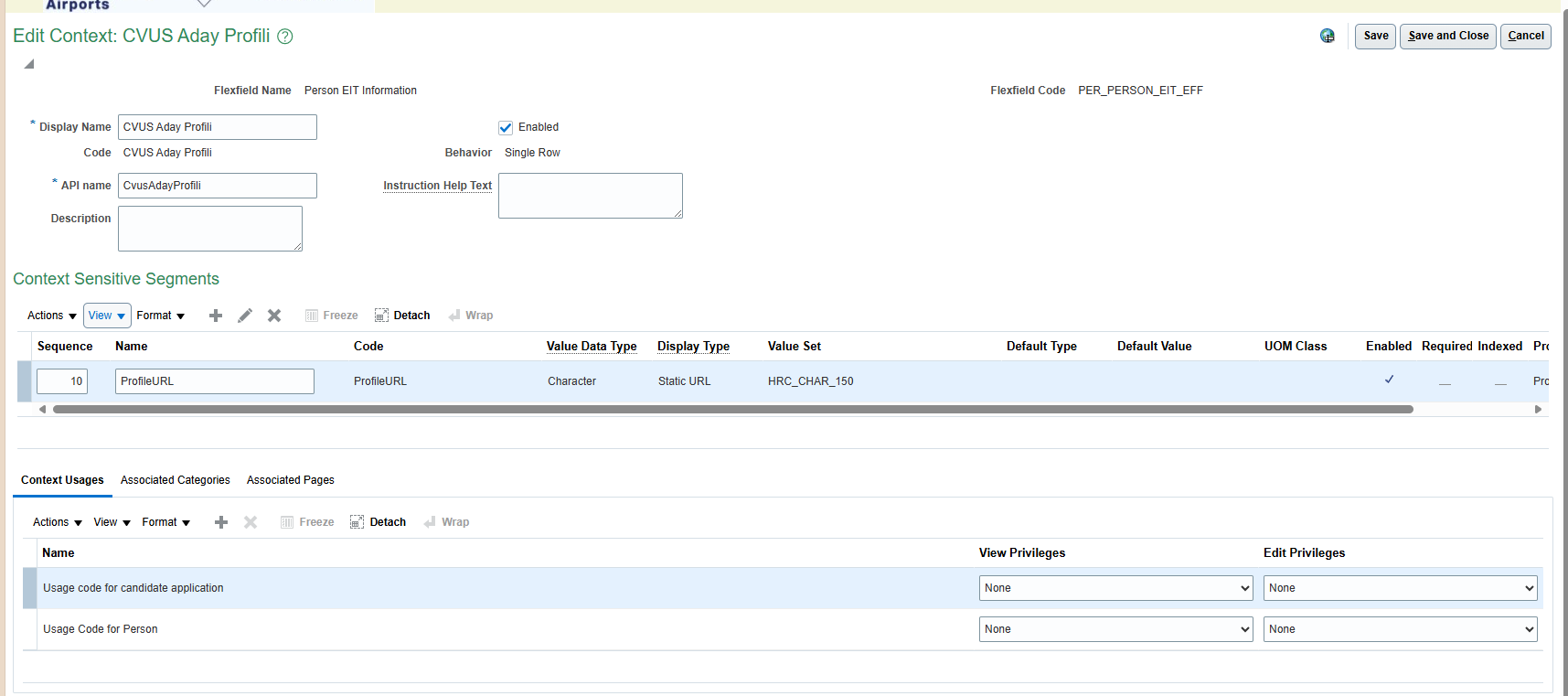 Person EFF context must work aligned on both Candidate Profile and ...