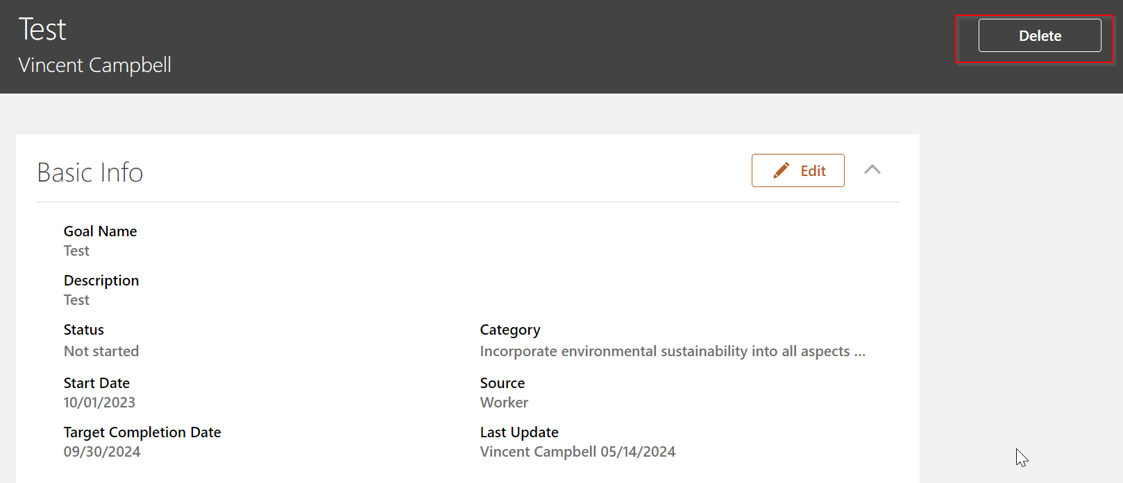 How to hide delete button on Goals Page — Cloud Customer Connect