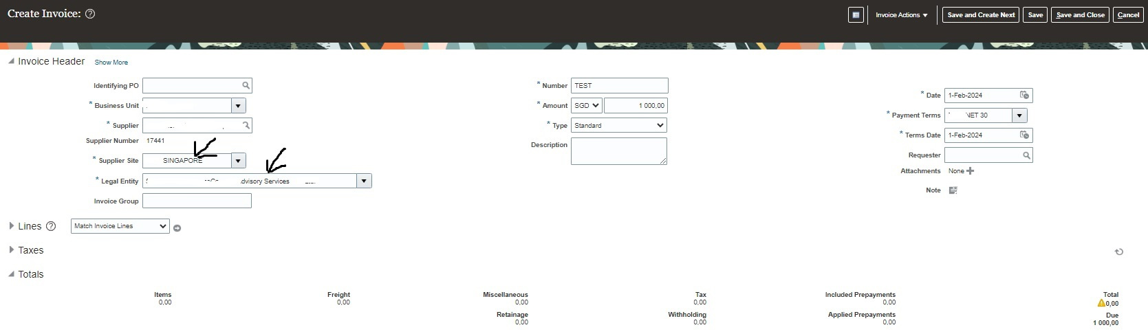 Prevent System To Override Legal Entity In The Ap Invoice Header Once