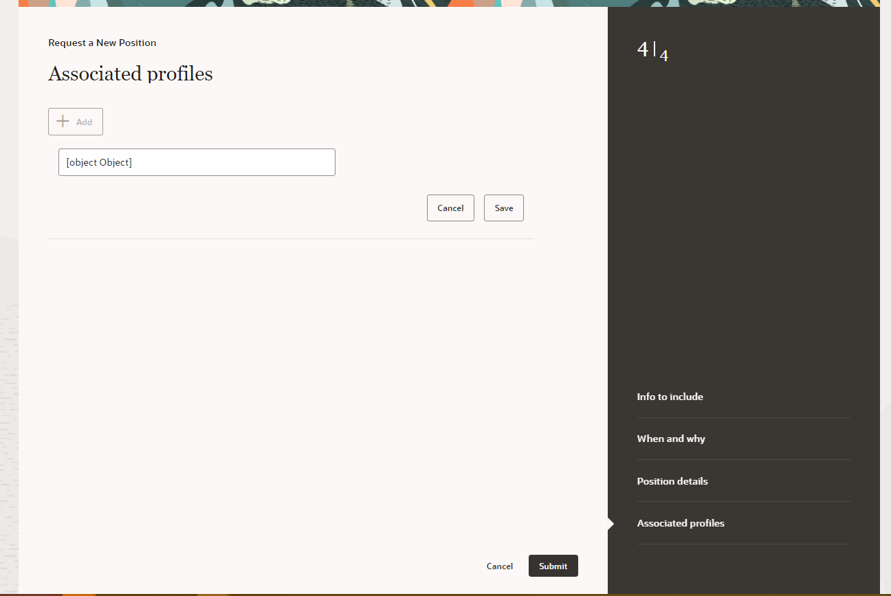 Position Model Profile Not Appearing When Creating A Position Via Redwood Ui — Cloud Customer