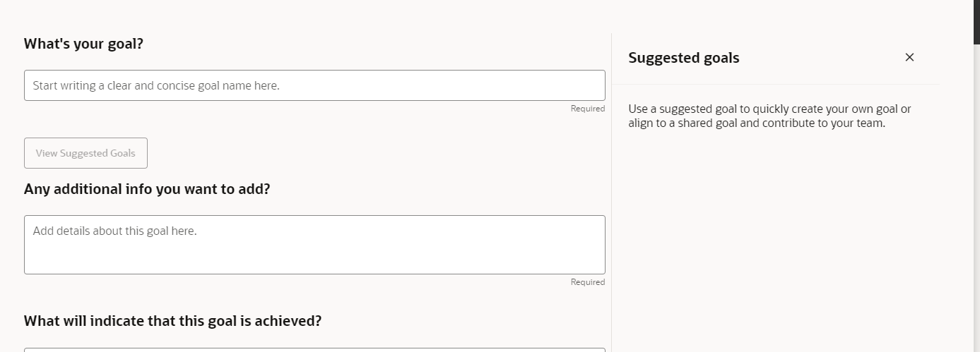 Can We Hide Suggested Goals Section In Redwood 24c — Cloud Customer Connect