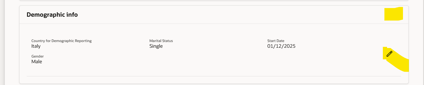 Demographic Info, employees cannot add new record — Cloud Customer Connect