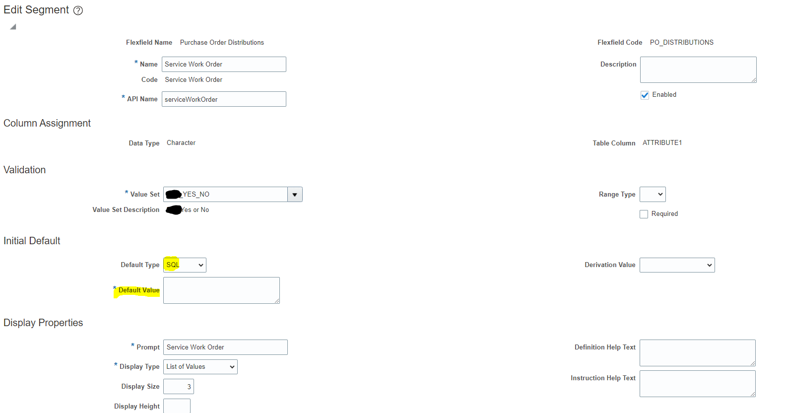 Determine default value for DFF based on Destination Type — Cloud Customer Connect