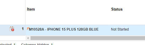 Sales Order is in "Not Started" Status — Cloud Customer Connect