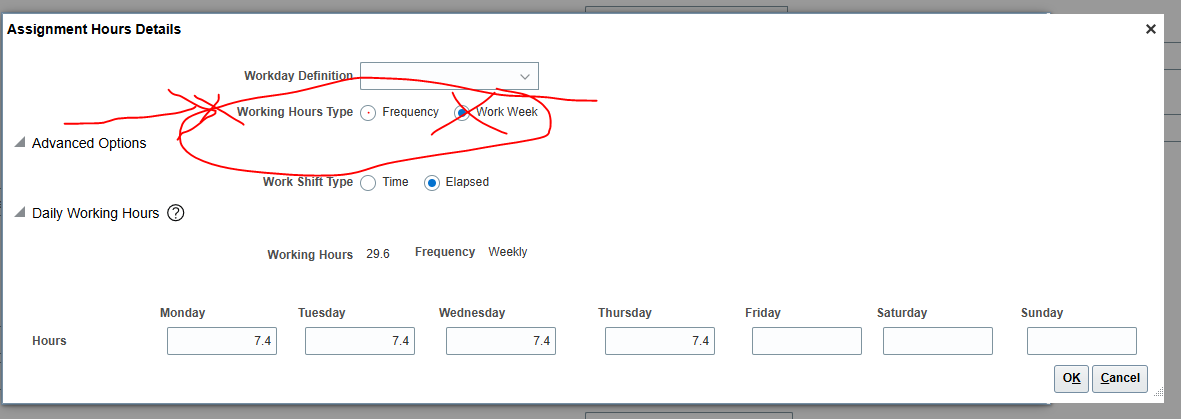 how to update Working Hours Type in repsonsive when using change ...