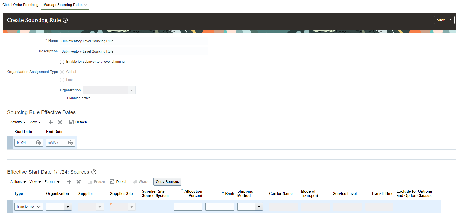 How to create a Subinventory Level Sourcing Rules for Order Management — Cloud Customer Connect