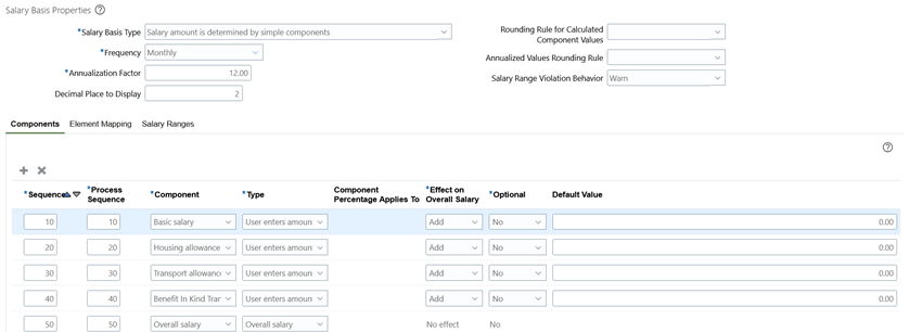 Salary basis with Simple Components in WFC Plans - How to configure and ...