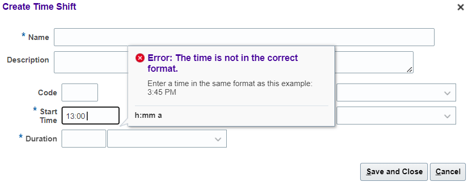 Absence - Shift start and end time can be 24 hours format ? — Cloud ...