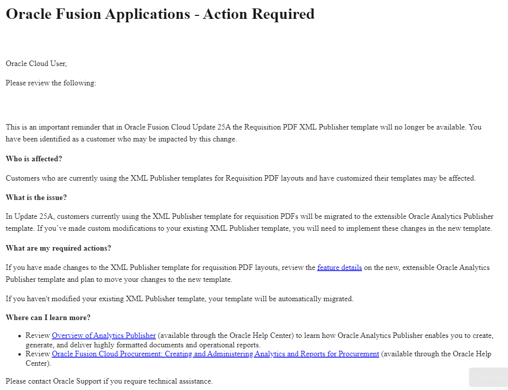 Requisition View Pdf Not Showing The Custom Template — Cloud Customer Connect