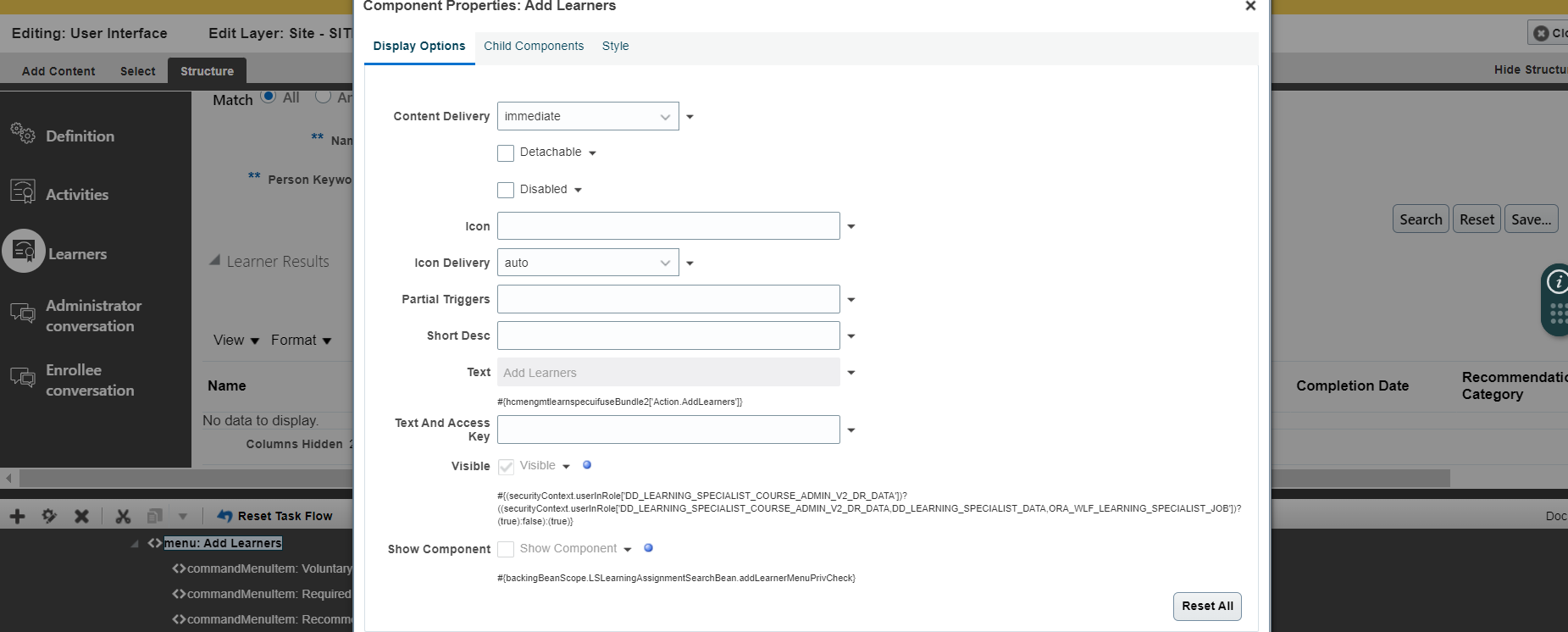 How can we restrict access to Add Learners under MCG>Learning>Courses/Offerings based on role ...