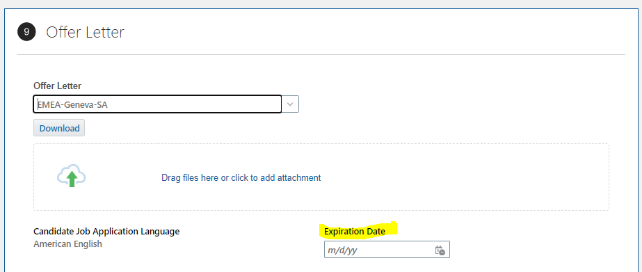 Expiration Date make mandatory in offer letter section? — Cloud ...