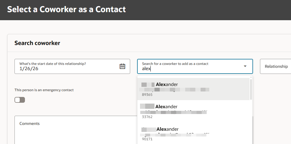 Hide person number when adding co-worker as contact — Cloud Customer ...
