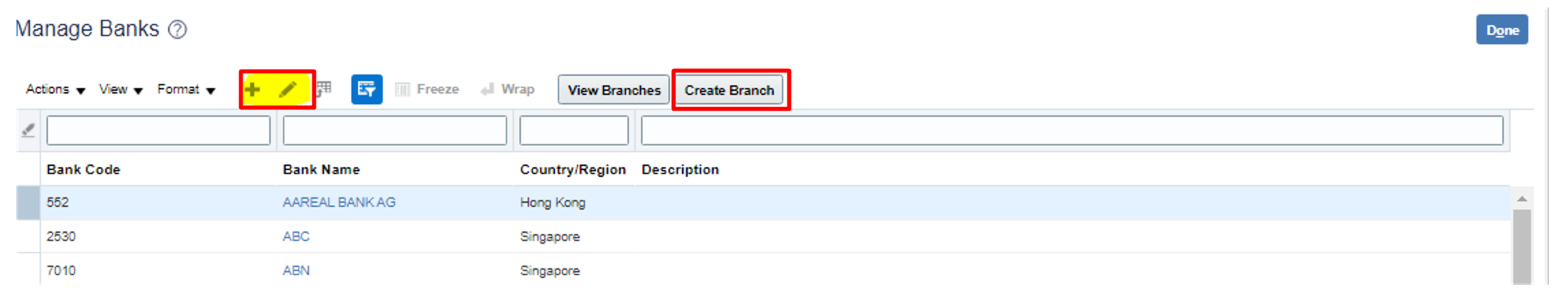 how to get the access to the Add and Edit button in Manage Banks page ...