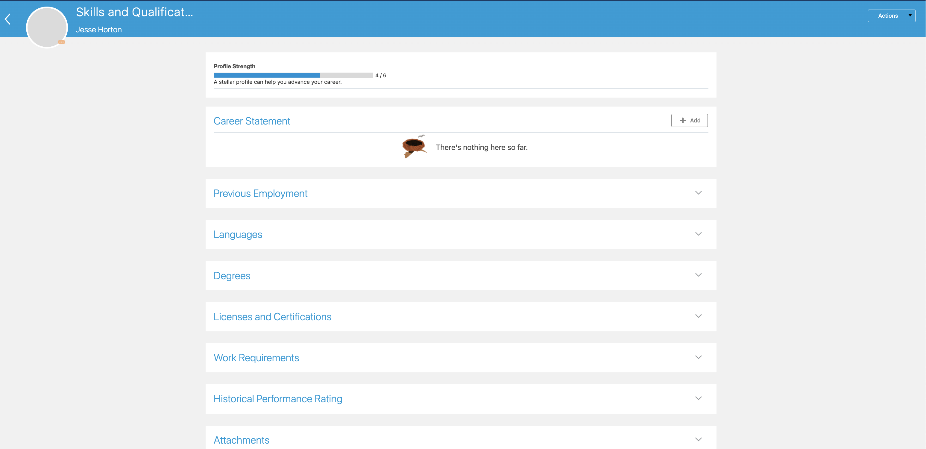 How to control sections that appear on the Skills and Qualifications page? — Cloud Customer Connect