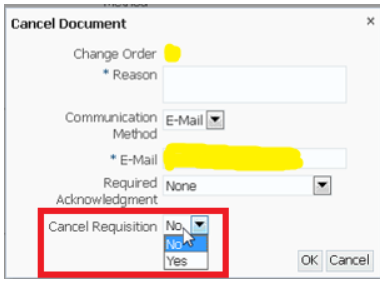 No Option Given In Cancel Requisition During Cancel The Purchase Order ...