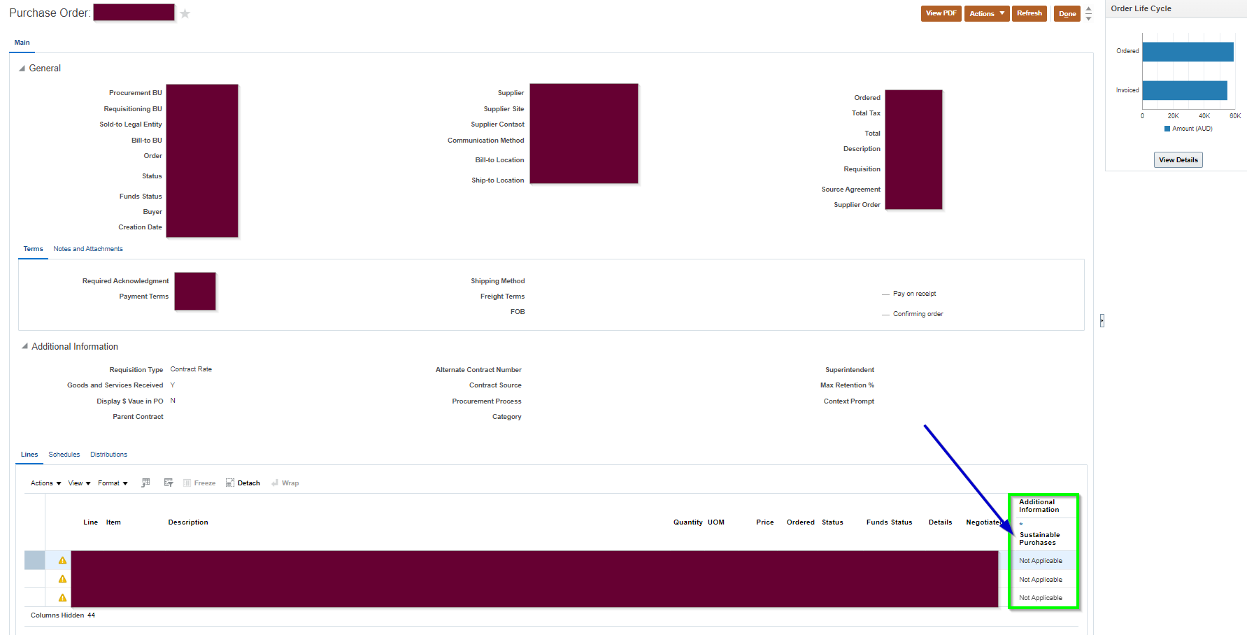 Attribute fields/columns are missing in PVO ...