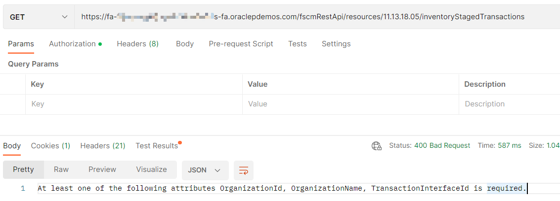 400 Bad Request From Rest Api Inventorystagedtransactions Get All Transactions — Cloud Customer