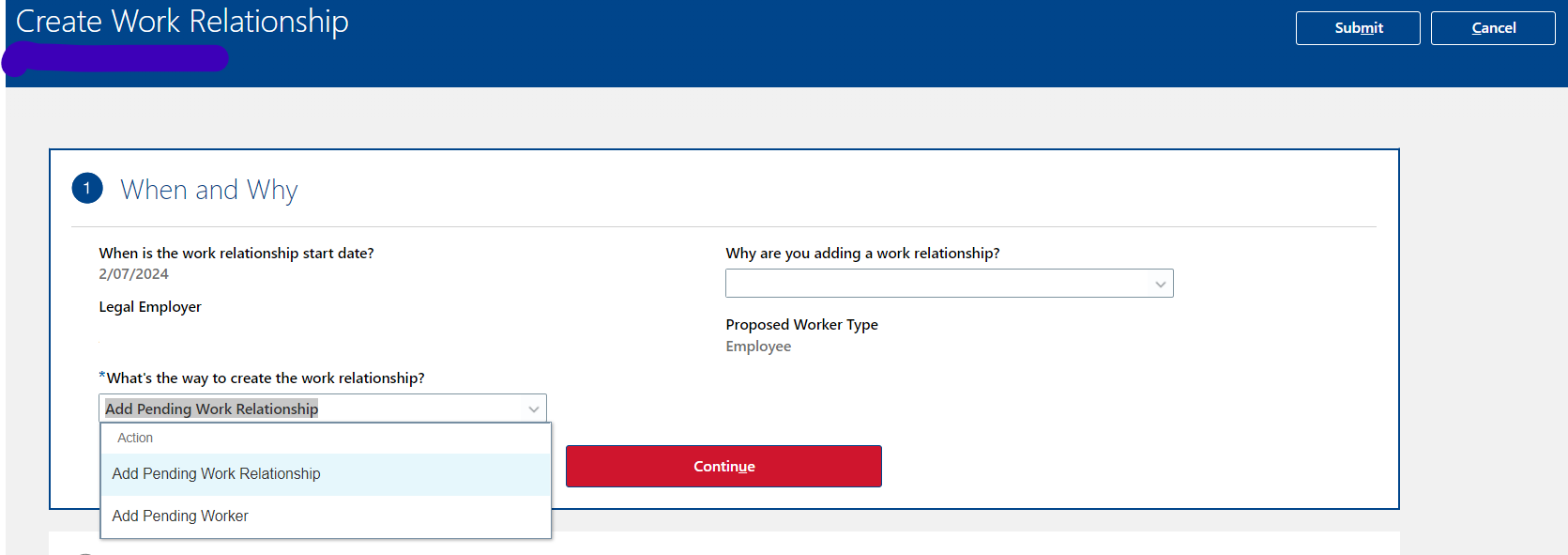 Which is the difference between Add pending work relationship and Add Pending Worker? — Cloud ...