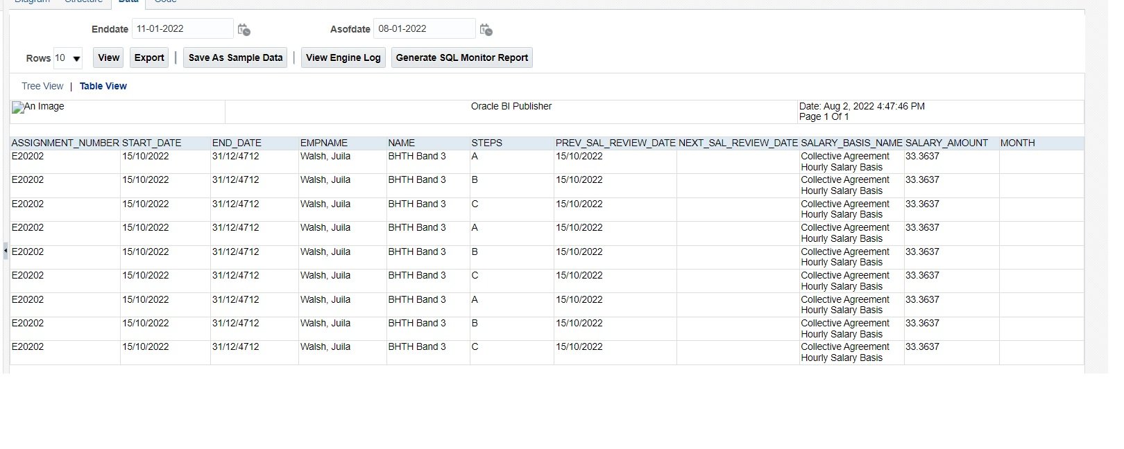 SQL to Get Grade and Grade and Grade Step details on a assignment ...