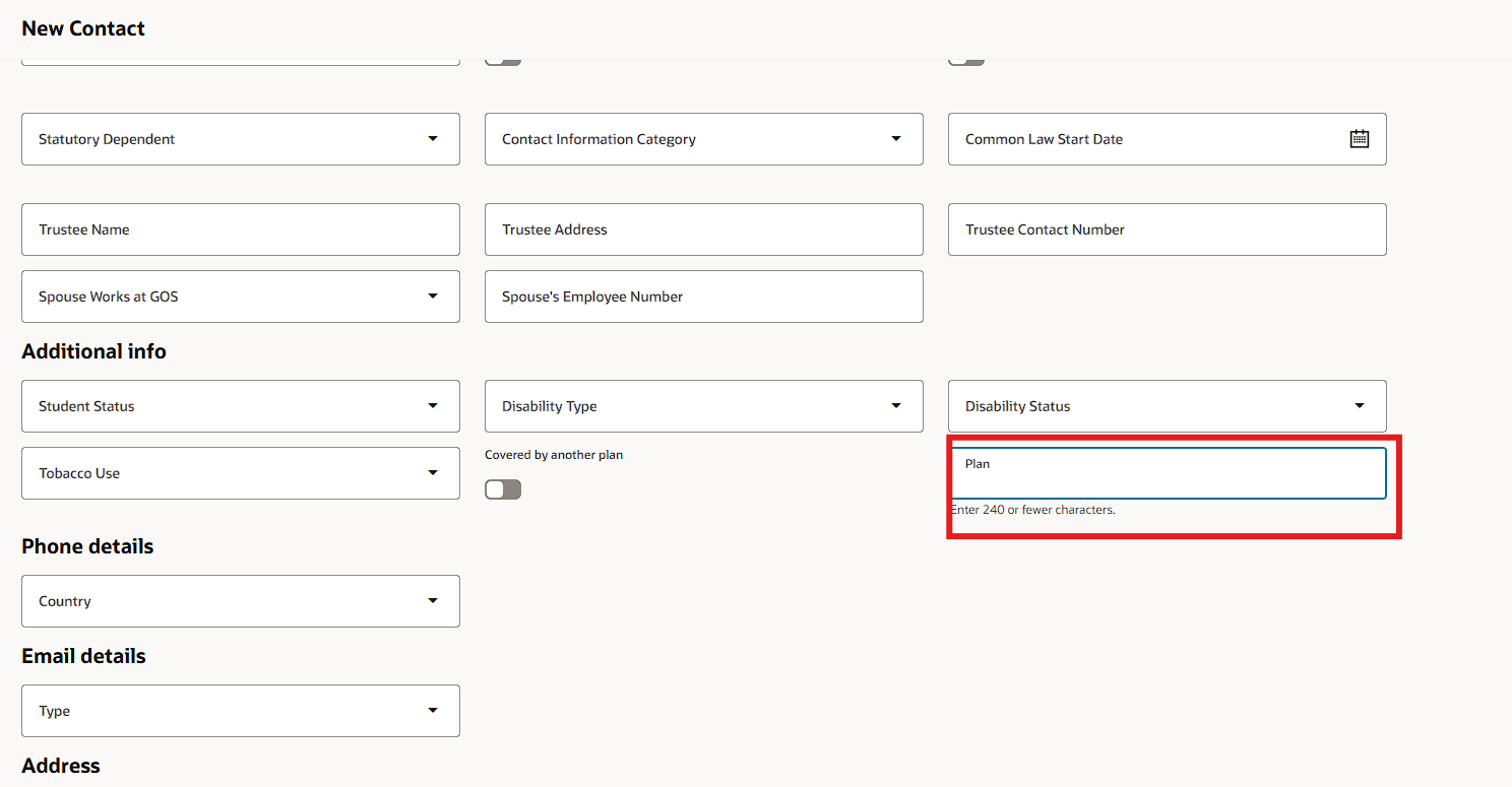 How to Update field 'Plan' name in 'Additional Info Section' of contact in people to cover ...