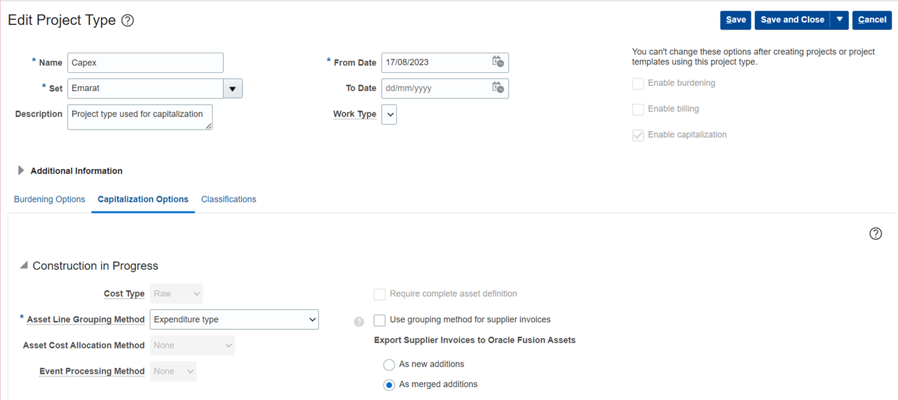 Asset Lines Not Grouped Correctly When Giving Asset Line Grouping Method As Expenditure Type