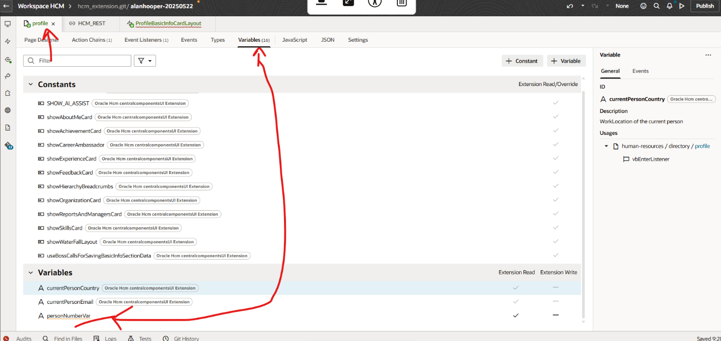 How to access the connections page variable in a layout field in visual builder — Cloud Customer ...