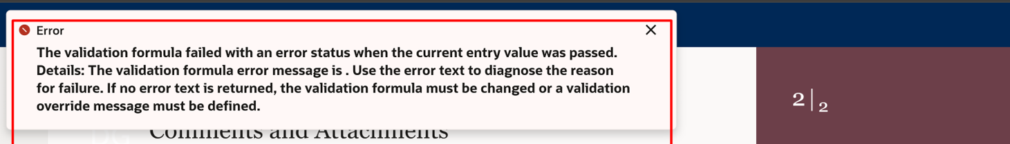Facing issue with the validations formula on redwood while raising an ... Facing issue with the validations formula on redwood while raising an ...