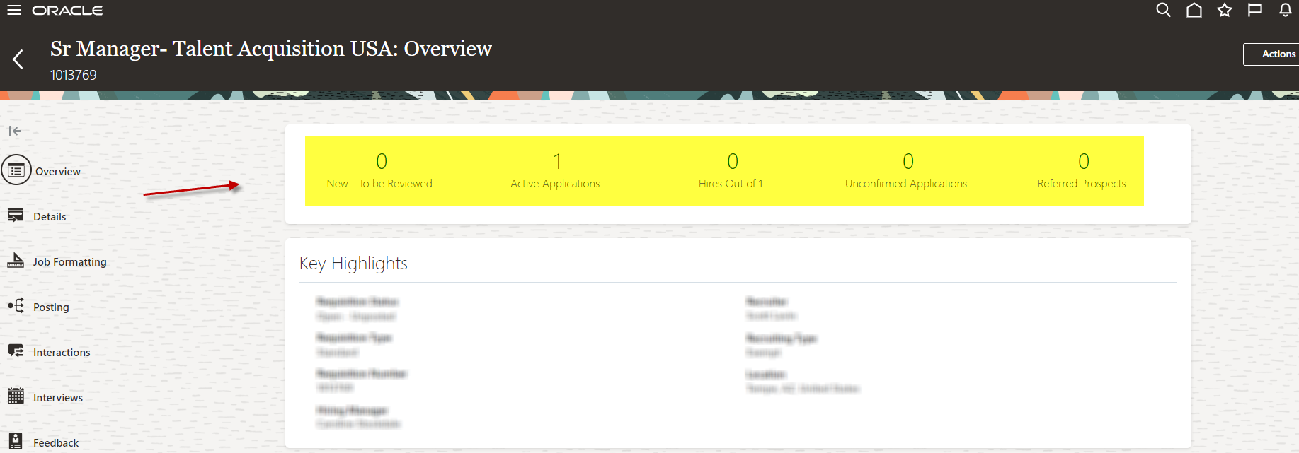 Missing Score Board inside the View Job Requisition -> Overview Tab ...