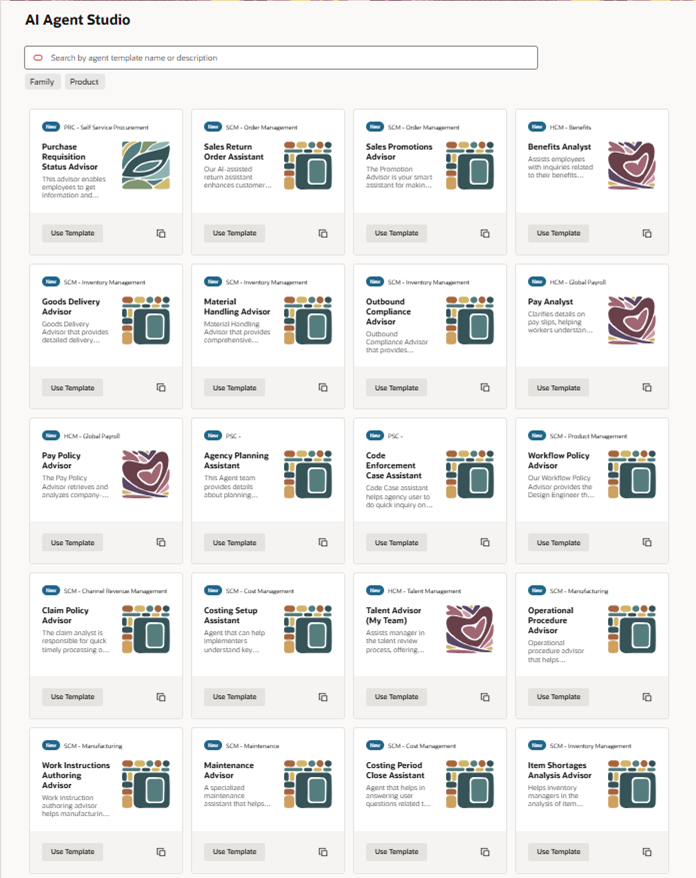 Oracle AI Agent Studio 25C Delivered Templates Definitions — Cloud ...