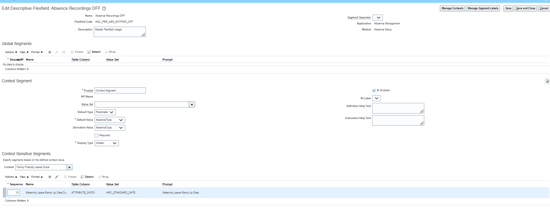 How Can I Make My Dff Appear On Edit Absence Page — Cloud Customer Connect