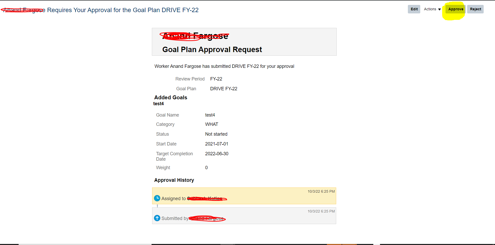 We Need To Hide Or Remove Approve Button For Performance Goal Approval Notification — Cloud