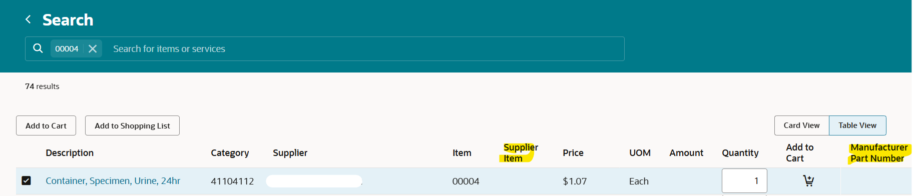 How to display the actual supplier item and manufacturer part number ...