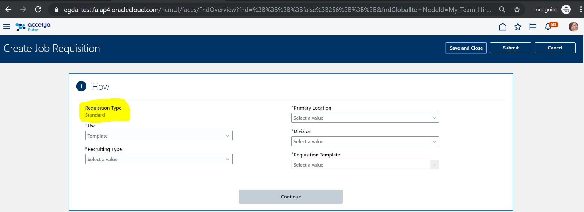 Why Hiring Manager Not Able To See Edit Option For Requisition Type While Raising The