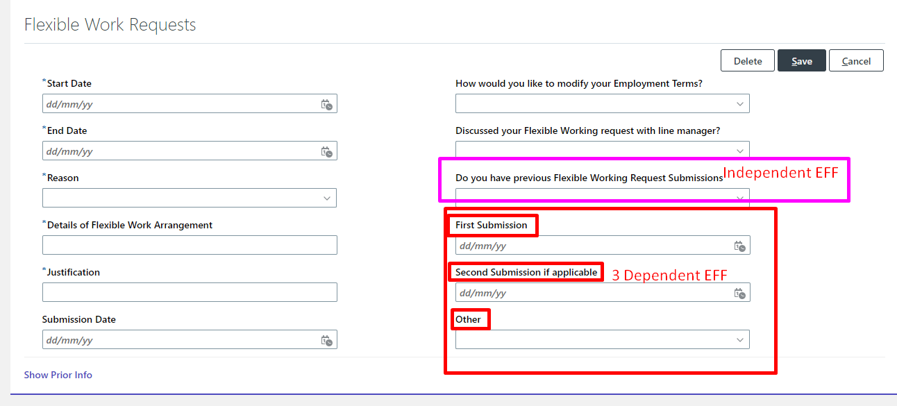 How to create Dependent EFFs based on the drop down value of another ...