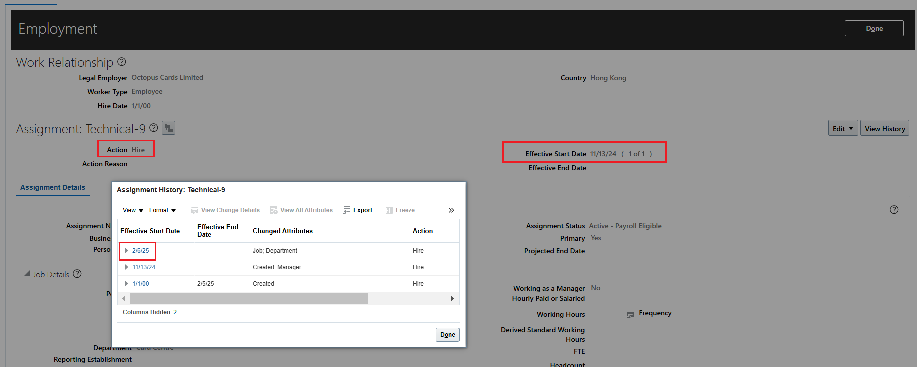 Effective Start Date Not Update When Use Rest Api To Update Assignment — Cloud Customer Connect