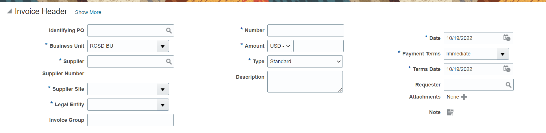 Can We Make The Requester Field On The Ap Invoice Header Required