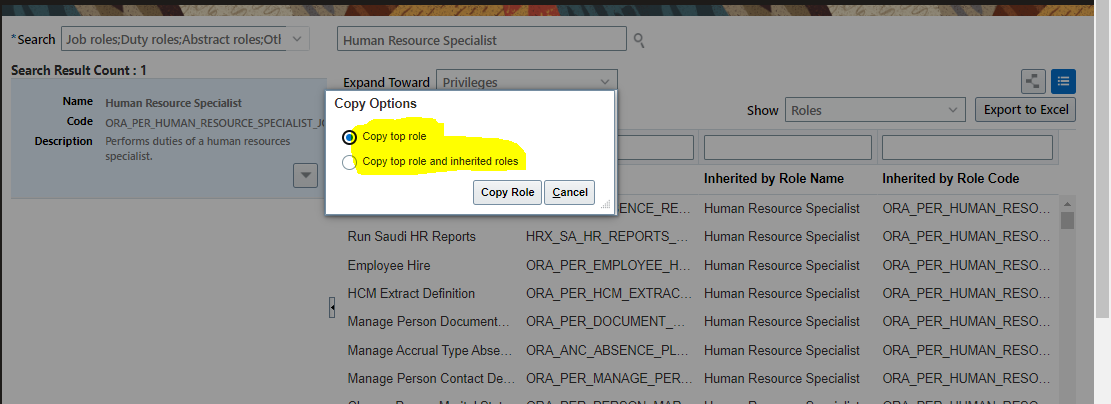 Copy top role vs Copy top role and inherited roles — Cloud Customer Connect