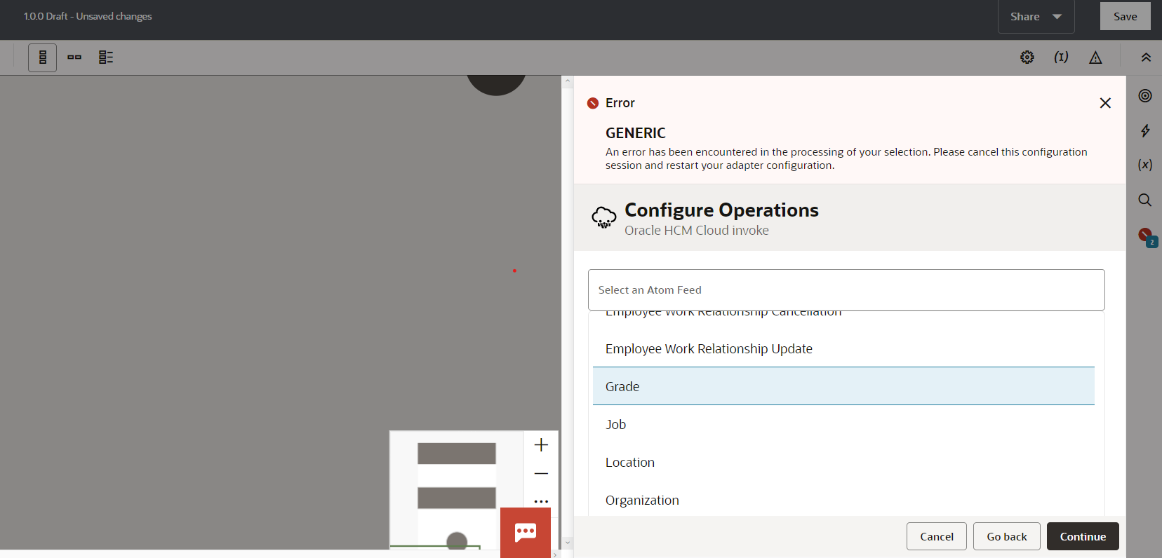 I Got An Error In The Hcm Adapter While Trying To Select An Atom Feed