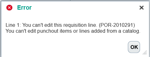 Not able to edit requisition lines — Cloud Customer Connect