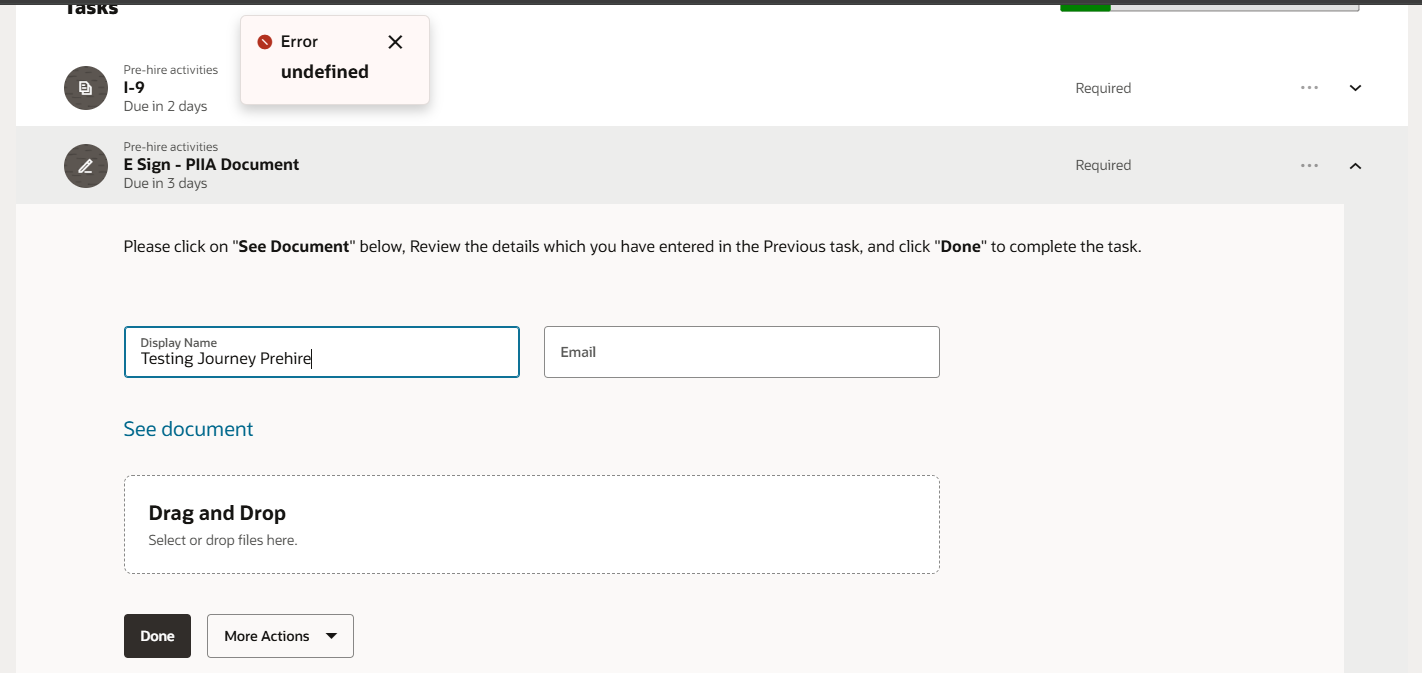 "Error Undefined" error while clicking "Done" E-signature task in ...